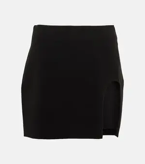 MONOT Crepe Miniskirt With Side Slit - Black