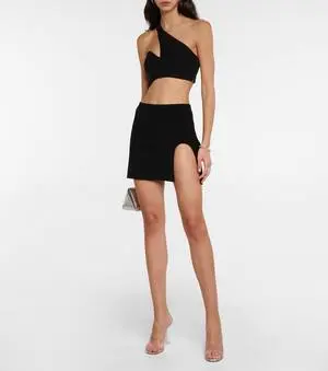 MONOT Crepe Miniskirt With Side Slit