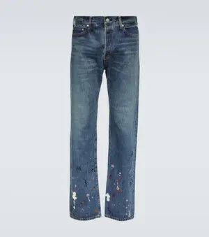 Undercover Beaded Straight Leg Jeans - Blue