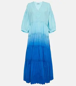 JULIET DUNN Cotton Poplin Maxi Dress - Blue
