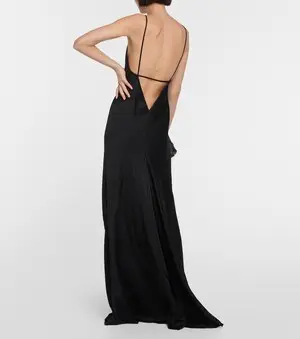 Victoria Beckham Satin Slip Maxi Dress - Black