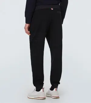Thom Browne 4-bar Cotton And Silk Sweatpants - Black