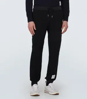 Thom Browne 4-bar Cotton And Silk Sweatpants - Black