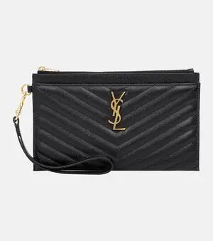 Saint Laurent Monogram Large Leather Pouch