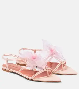 NENSI DOJAKA Appliqué Leather Thong Sandals - Pink