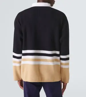 WALES BONNER Cypher Striped Wool Polo Sweater