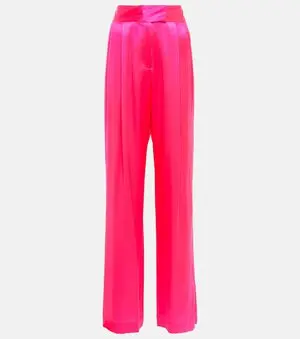 THE SEI High-rise Wide-leg Silk Trousers