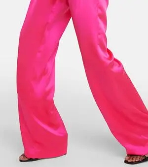 THE SEI High-rise Wide-leg Silk Trousers
