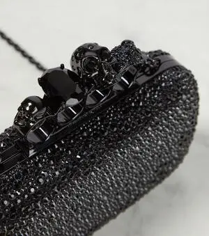Alexander McQueen Knuckle Embellished Leather Clutch