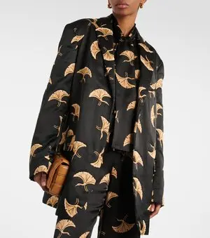 Dries Van Noten Printed Satin Blazer