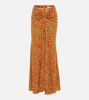 Rabanne Low-rise Printed Maxi Skirt