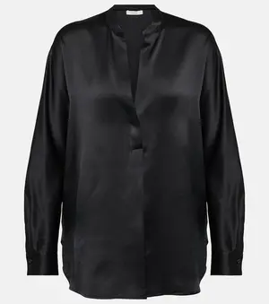 Vince Silk Satin Blouse - Black