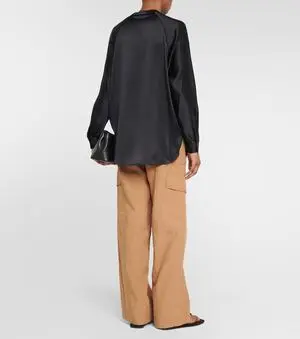 Vince Silk Satin Blouse - Black