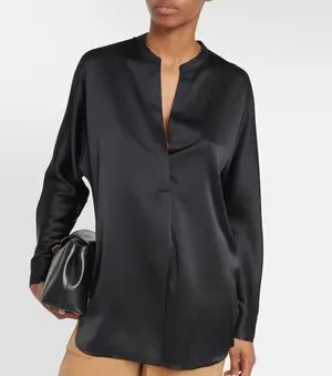 Vince Silk Satin Blouse - Black