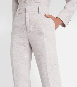 Alessandra Rich Sequined Mid-rise Straight Trousers