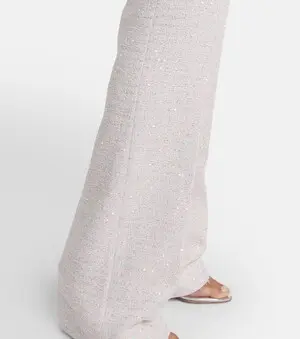 Alessandra Rich Sequined Mid-rise Straight Trousers