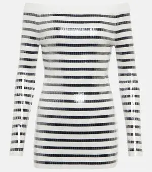 JEAN PAUL GAULTIER Sequined Striped Sweater Mini Dress - Multicoloured