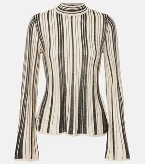 Zimmermann Striped Metallic Knit Top