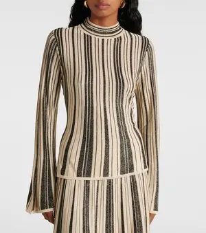 Zimmermann Striped Metallic Knit Top