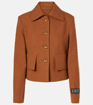PATOU Iconic Wool Blend Jacket - Brown