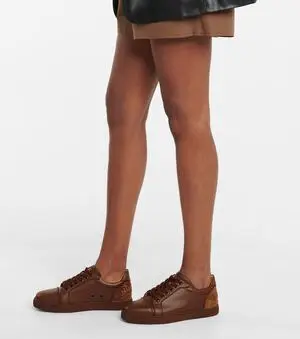 CHRISTIAN LOUBOUTIN Fun Vieira Calf Leather Sneakers - Brown