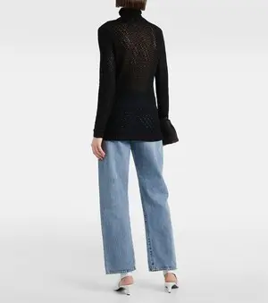 TOTEME Crochet Turtleneck Top