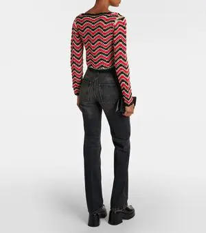 GANNI Crochet Cropped Cotton Cardigan