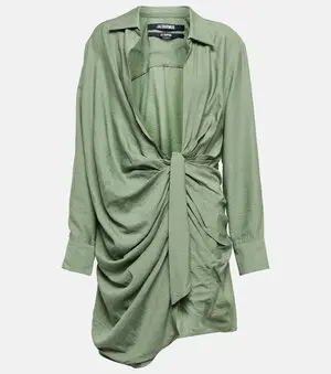 Jacquemus La Robe Bahia Tie-detailed Mini Dress - Green