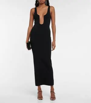 Christopher Esber Ribbed-knit Midi Dress With Cut-out Detail