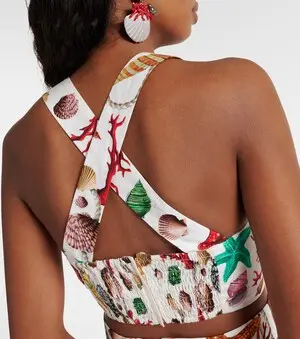 Dolce & Gabbana Capri Printed Cotton Crop Top
