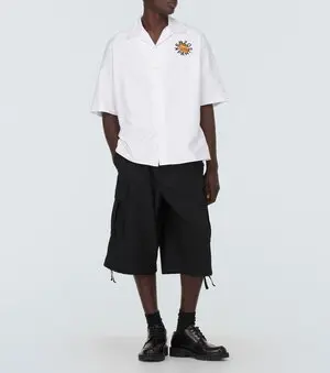 Kenzo Virgin Wool Cargo Shorts - Black