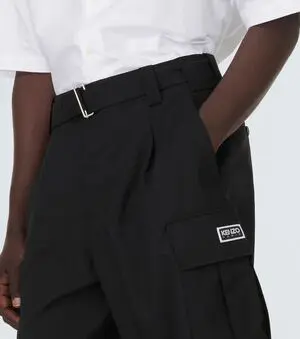 Kenzo Virgin Wool Cargo Shorts - Black