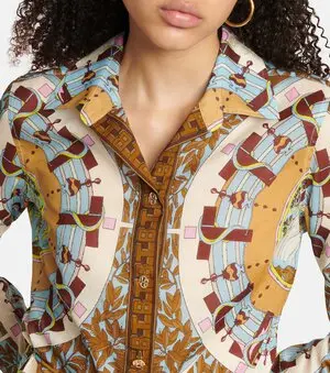 Tory Burch Printed Cotton Belted Shirt