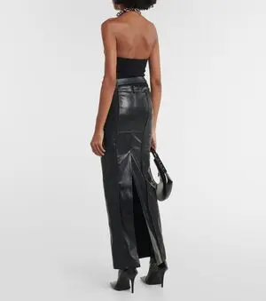 THE MANNEI Ararat Low-rise Leather Maxi Skirt