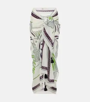 Tory Burch Printed Cotton And Silk Beach Cover-up - Multicoloured