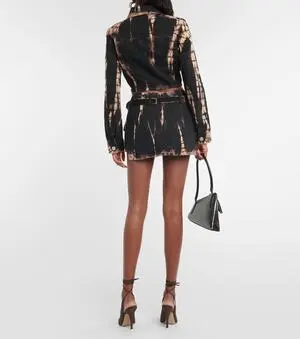 DION LEE Tie & Dye Denim Wrap Mini Skirt