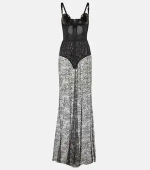 Nensi Dojaka Sheer Evening Dresses