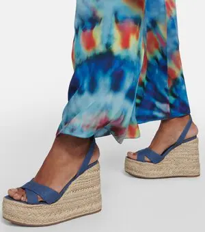 CHRISTIAN LOUBOUTIN Mariza Zeppa Canvas Espadrille Sandals