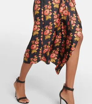 Etro Floral Silk Twill Midi Wrap Dress