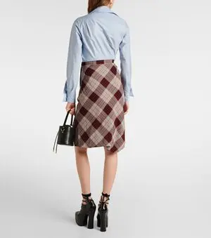 VIVIENNE WESTWOOD Drunken Drape Checked Midi Skirt