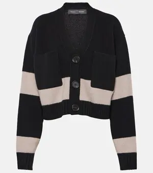 Proenza Schouler Sofia Cropped Cardigan In Wool And Cashmere - Black
