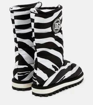 Dolce & Gabbana Padded Zebra Print Snow Boots