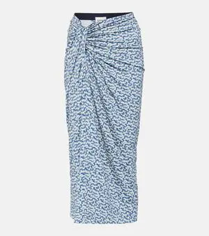 MARANT ETOILE Jeldia Printed Jersey Midi Skirt - Blue
