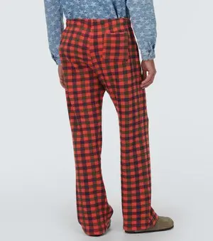 ERL Checked Cotton Straight Pants