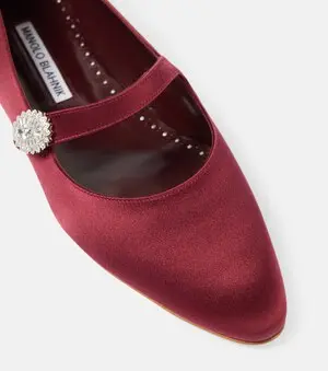 Manolo Blahnik Marijanaflat Embellished Mary Jane Flats