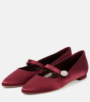 Manolo Blahnik Marijanaflat Embellished Mary Jane Flats