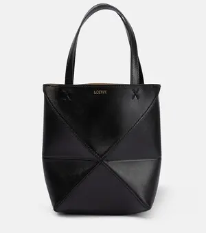 Loewe Leather Tote Bag - Black