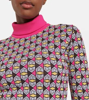 JETSET Geometric Print Turtleneck Sweater
