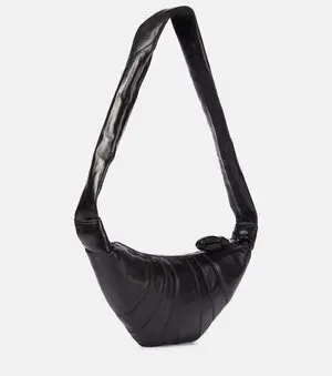 LEMAIRE Croissant Small Leather Shoulder Bag - Black
