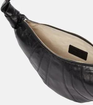 LEMAIRE Croissant Small Leather Shoulder Bag - Black